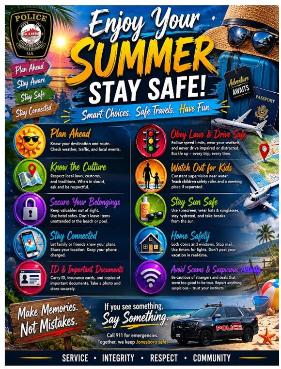 Jonesboro Police issue summer safety reminders - NewsBreak