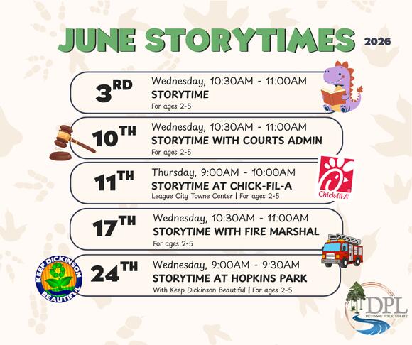 📅 Weekly Storytime for Ages 2–5 at Dickinson Library - NewsBreak