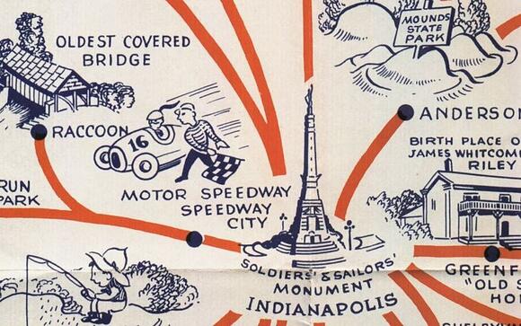 Vintage Map Shows Indiana’s Must See Spots In The 1940s - NewsBreak