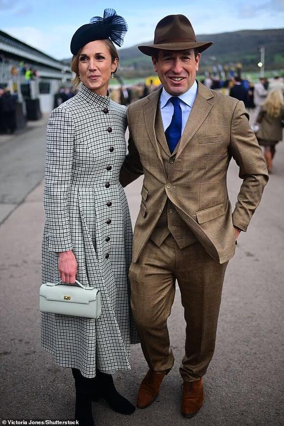 Awkward! Peter Phillips' ex and her partner arrive at Cheltenham - as ...