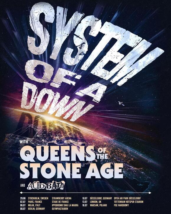 System of a Down Announce 2026 UK/European Tour with Queens of the ...