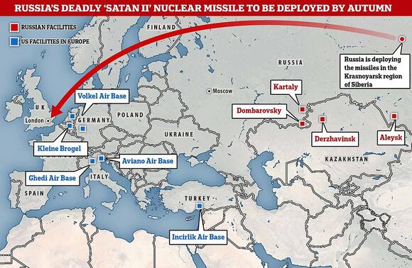 Russia will deploy 'Satan 2' nuclear missiles 'capable of destroying ...