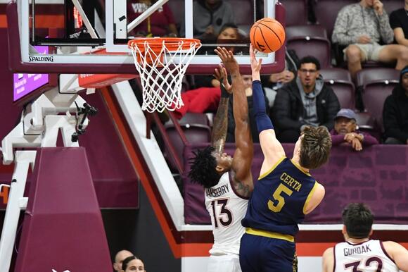 Tobi Lawal notches double-double as Virginia Tech cruises past Notre ...