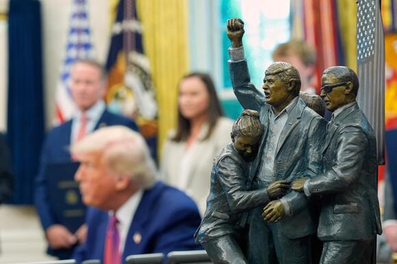 Trump adorns Oval Office with statue depicting Butler assassination ...