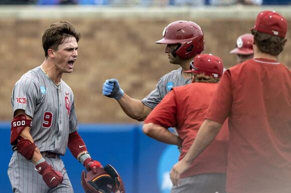 Oklahoma Sooners upend KU Jayhawks in 1st game of NCAA baseball Super ...
