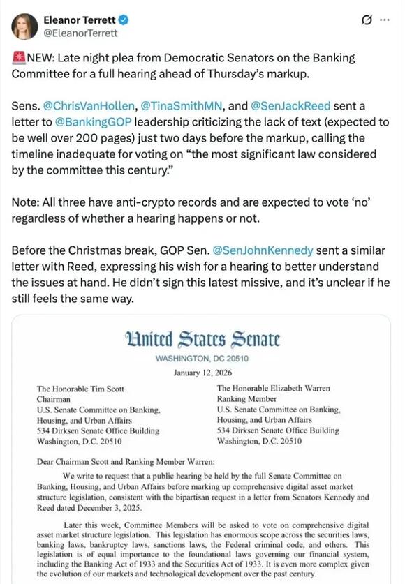 US Crypto Regulation Bill Hits Senate Snag With Democrats Calling For ...