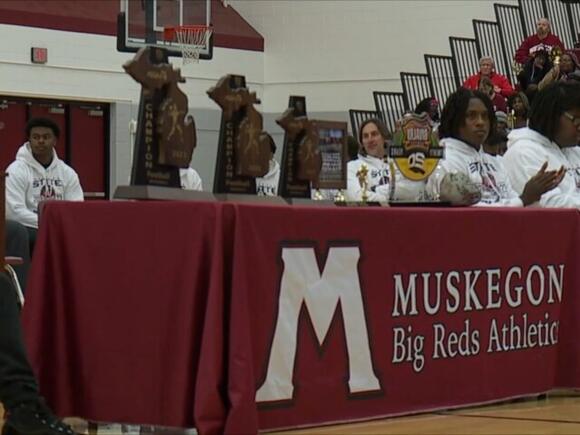 Muskegon community celebrates Big Reds state title - NewsBreak