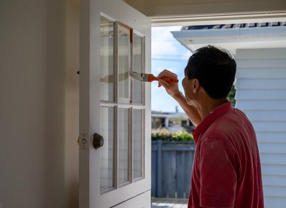 DIYer Shares Simplest Method for Painting Doors With Windows