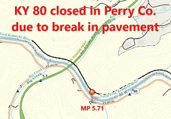KY 80 in Perry Co. closed due to worsening pavement break - NewsBreak