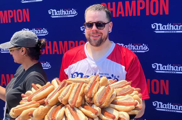 Nathan’s Hot Dog champion Patrick Bertoletti has 'meat sweats' after ...