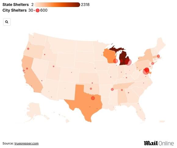 Map reveals your nearest nuclear fallout shelter if major US cities are ...