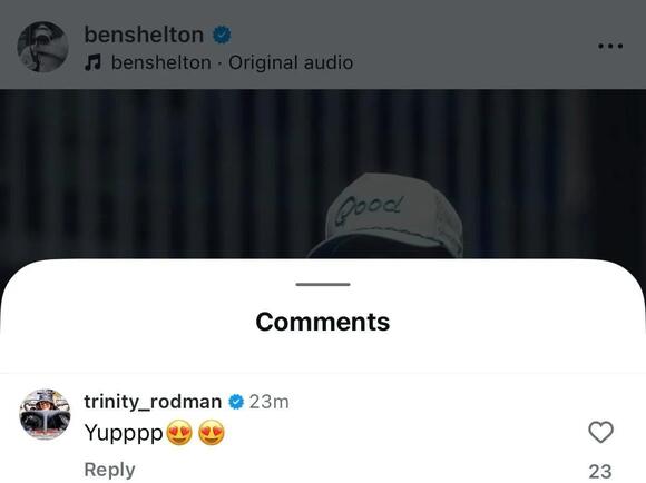 Ben Shelton Feels The Love As Girlfriend Trinity Rodman Gives Her Stamp ...