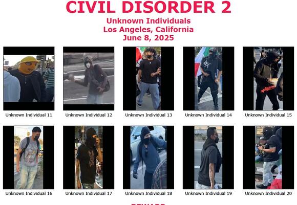FBI Offers $10,000 Reward for Information in Downtown Los Angeles ...