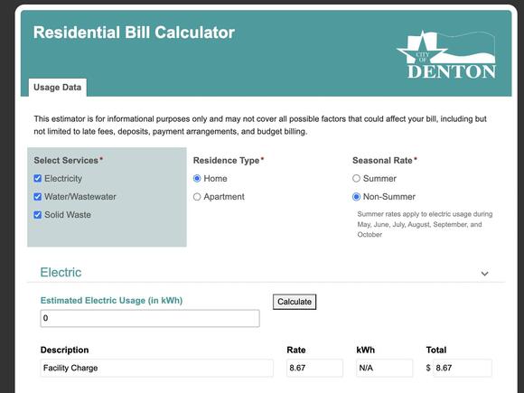 Want to estimate how much your utility bill will cost? Use Denton’s new ...