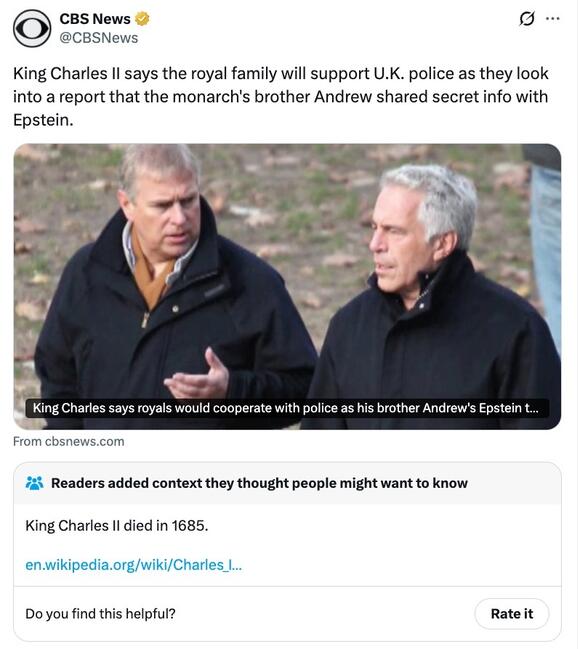 CBS News Mocked for Mistaking King Charles With Monarch Who Died Over ...