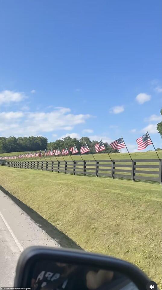Carrie Underwood shares patriotic flag display at Tennessee home ...