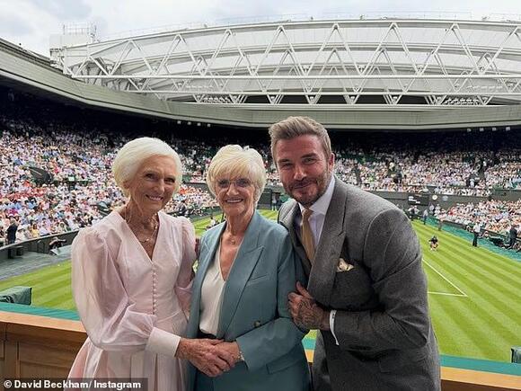 David Beckham snaps selfies from the Royal Box with his mum Sandra at ...