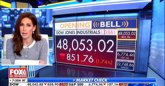 ‘Wow!’ Fox Reporter Stunned By ‘Sea of Red’ As Stocks Dive at Opening ...