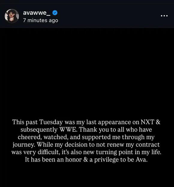 Breaking News – Ava Gone From WWE - NewsBreak
