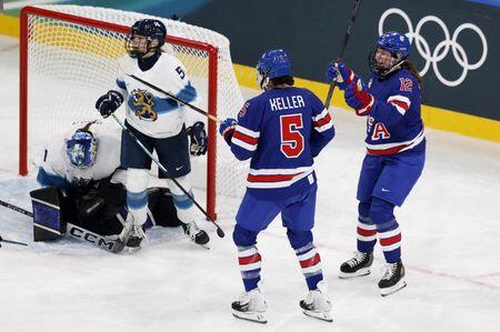 Olympics-Ice hockey-US crush Finland, Knight ties goal record at Games ...