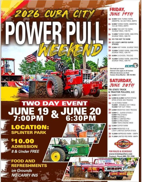 Pullers From Four States to Unite at Cuba City Power Pull Weekend ...