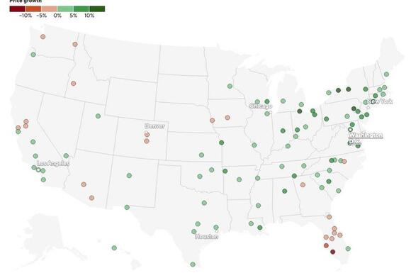 Map shows 22 major US cities where house prices could drop in 2026 ...