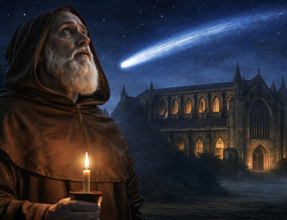A medieval English monk identified Halley's Comet and its cycle more ...