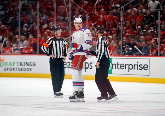 Rangers’ Matt Rempe knocks Capitals’ Trevor van Riemsdyk out of Game 3 ...