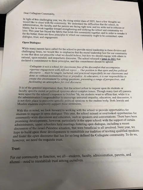 Entire class at NYC’s Collegiate School blasts officials for forcing ...