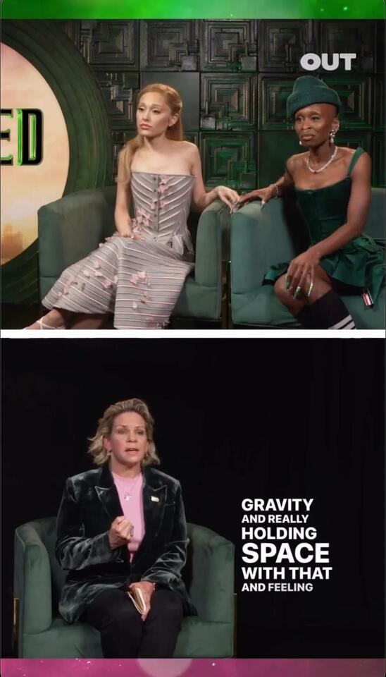 Viral ‘Wicked’ press tour ‘holding space’ meme mocked by Sutton Foster ...