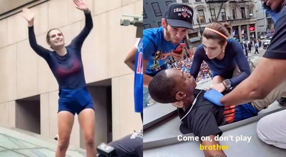 Female Knicks Fan Who Saved Unconscious Man While Being Grabbed And ...