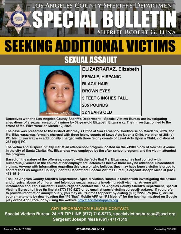 Sheriff seeks additional victims in Santa Clarita case - NewsBreak