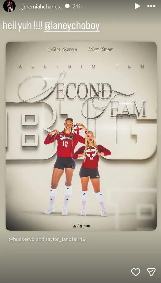 Nebraska Volleyball’s Laney Choboy Makes All-Big Ten, Gets 2-Word ...