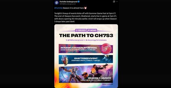 Fortnite Chapter 7 Season 3 Release Date and Start Times – When Does ...