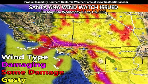 Santa Ana Wind Watch Issued For Tuesday into Wednesday of The Week of ...