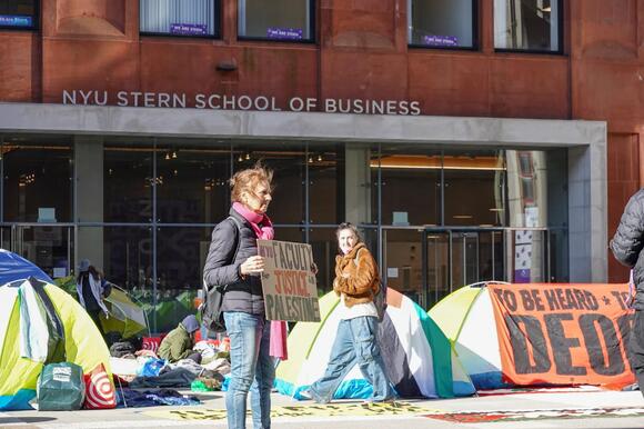 NYU students jump on anti-Israel tent camp bandwagon, chant antisemitic ...