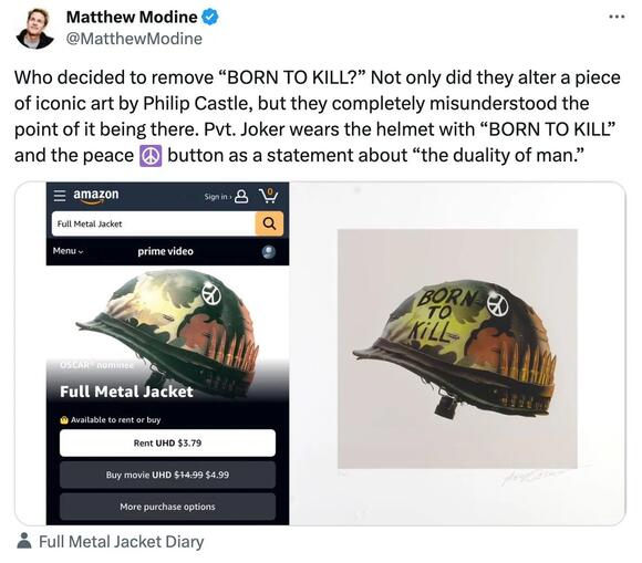 Matthew Modine slams Amazon for changing ‘iconic’ ‘Full Metal Jacket ...