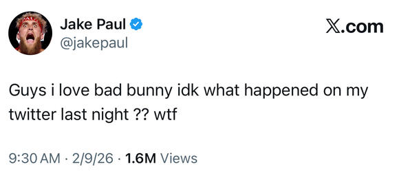 Jake Paul Walks Back Bad Bunny Criticism: ‘Idk What Happened on My ...