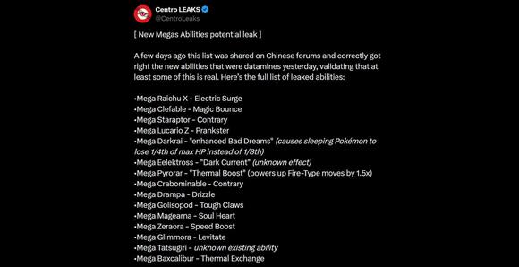 Pokémon Champions Mega Abilities Leak Reveals Overpowered New Forms ...