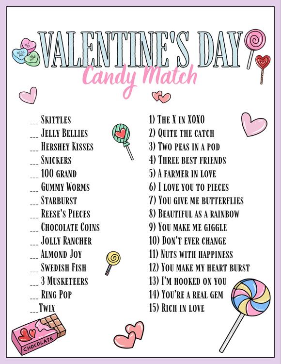 Free Valentines Day Candy Match Game Printable - NewsBreak
