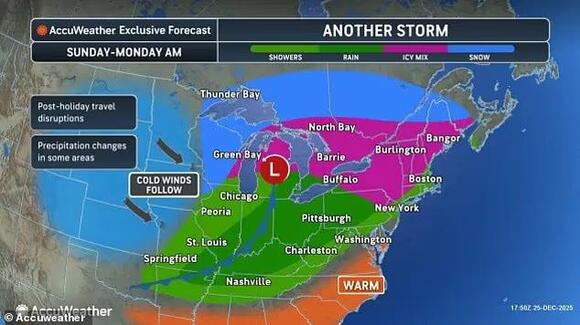 Major arctic storm to blanket Midwest and Northeast on Christmas night ...