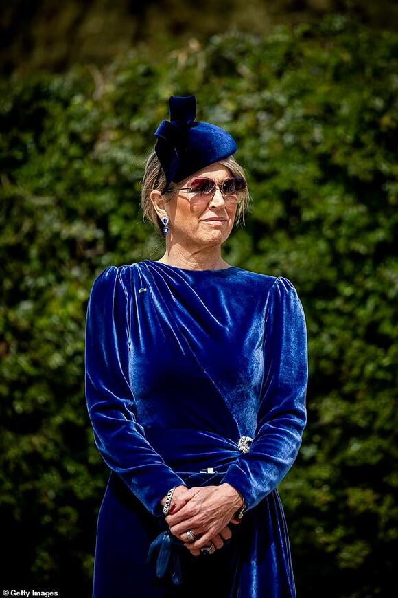 Queen Maxima of the Netherlands looks regal in velvet suit on Cyprus ...