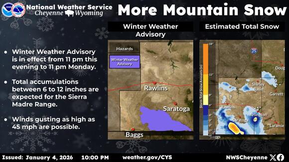 A Foot Of Snow, 45 MPH Winds Forecast For Sierra Madre Mountains ...