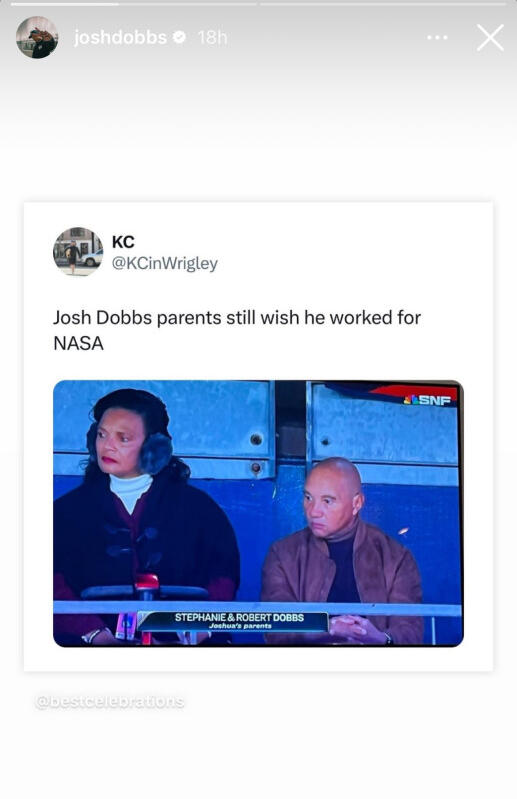 Josh Dobbs' parents go viral after getting some TV time during Sunday ...
