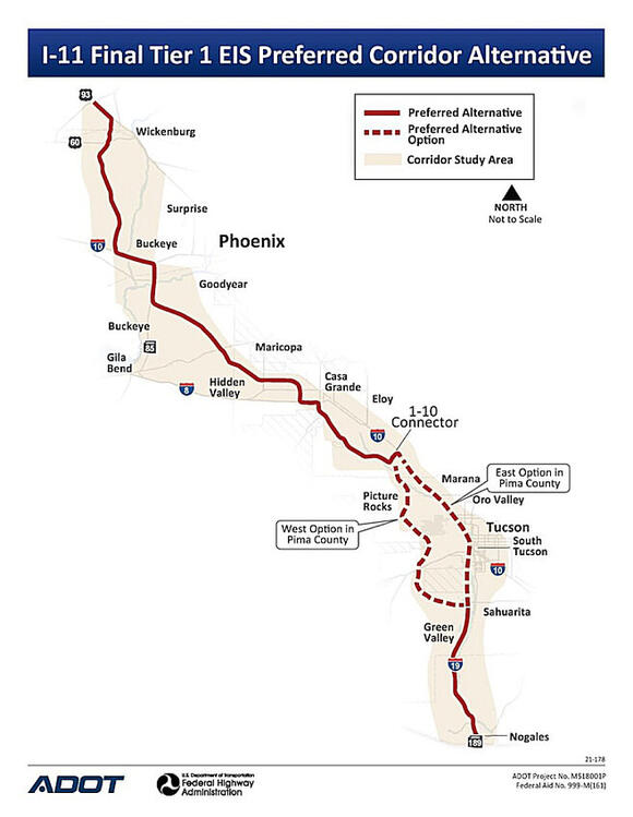 Hobbs won't scrap proposed I-11 corridor plans in Tucson