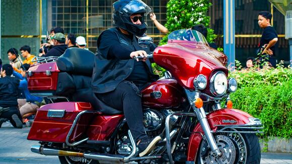 I just bought a Harley-Davidson. My wife says wearing leather is the ...
