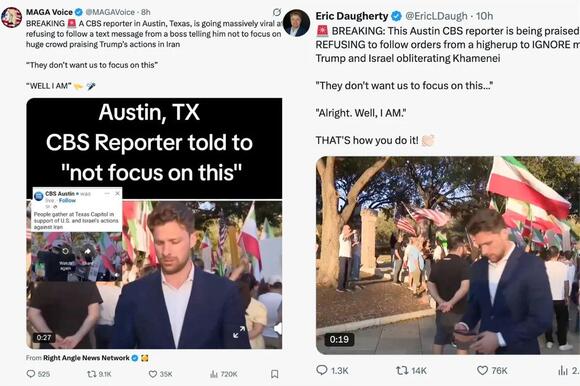 A CBS Austin Reporter Was Told Not To Cover a Pro-Trump Iran Rally. He ...