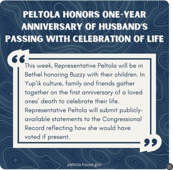 Congress back in session this week, but Peltola takes week off for ...