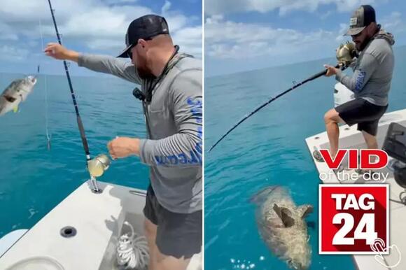 Viral Video of the Day for May 30, 2026: Fisherman reels in fish so ...