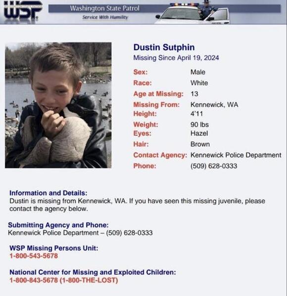 Desperate Search Continues for Missing 13-Year-Old Boy in Kennewick ...